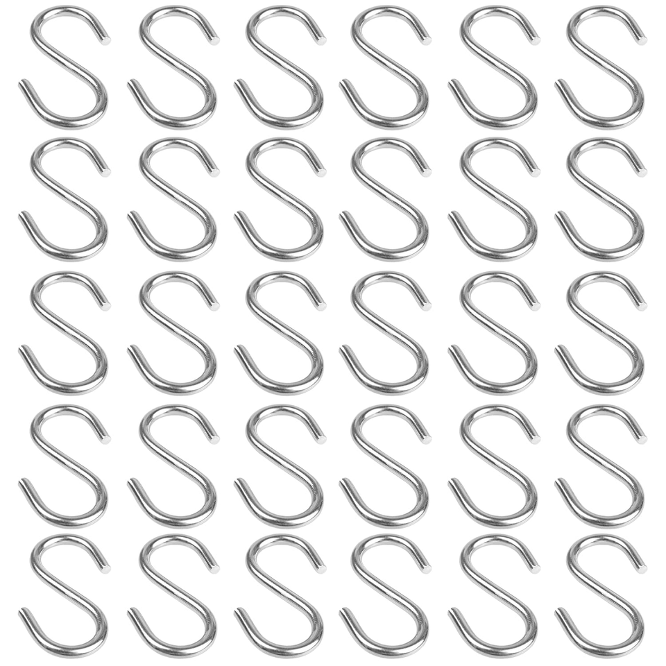 32PCS Heavy Duty 1.5" Stainless Steel S Hooks for Hanging and Utility ...