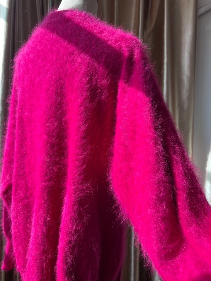 Angora Blended Wool Sweater Fluffy Fuzzy Cardigan Super Soft Knit | eBay