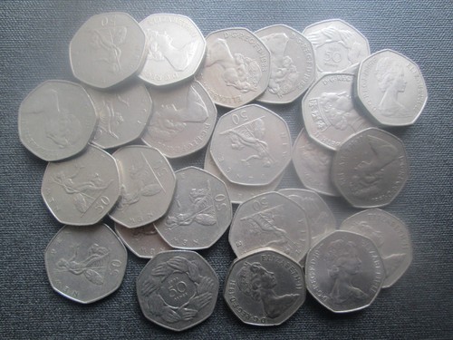Job Lot of 25 x Old Large Style 50p Fifty Pence Coins - Lot#1 ...