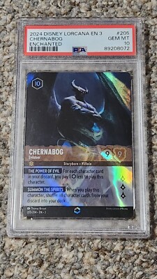2024 Disney Lorcana Inklands #205 Chernabog Evildoer Enchanted PSA 10 ...