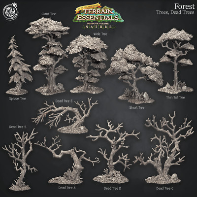 3D Printed Cast n Play Trees and Dead Trees Terrain Set Terrain ...