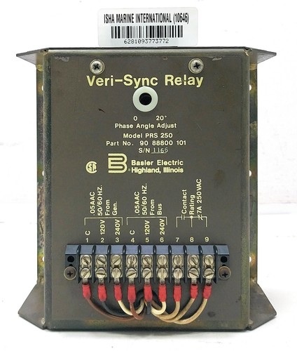 BASLER ELECTRIC PRS250 TYPE VERI-SYNC RELAY 9088800101 3772 | eBay