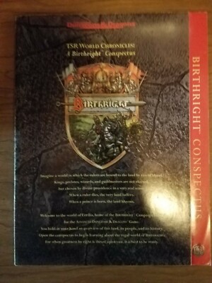 TSR: AD&D 2E Supplement - BIRTHRIGHT CONSPECTUS | eBay