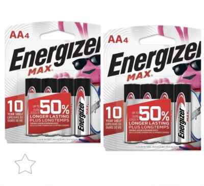 8 Pack AA Energizer MAX Batteries Two 4 Packs ( 8 Total Batteries ) | eBay