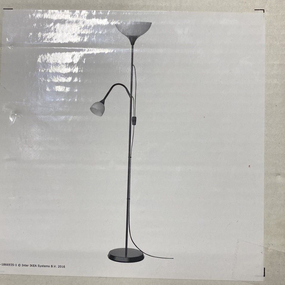 Ikea Floor “NOT” black FLOOR & READING LAMP WITHOUT LIGHT BULBs -New | eBay
