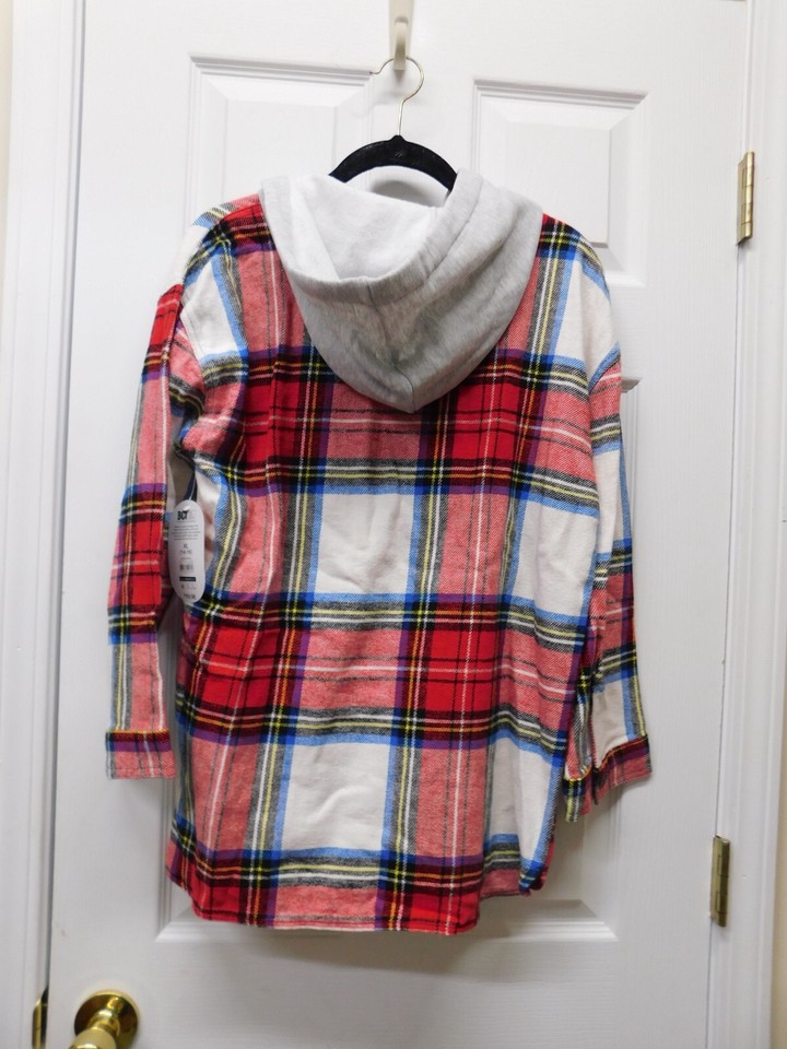 Wonder Nation Girls' Plaid Shacket with Hood - Red Tartan-XXL (18)-NWT ...