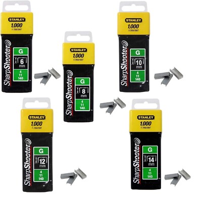Stanley Staples 6mm 8mm 10mm 12mm 14mm Type G Heavy Duty Staple Gun ...