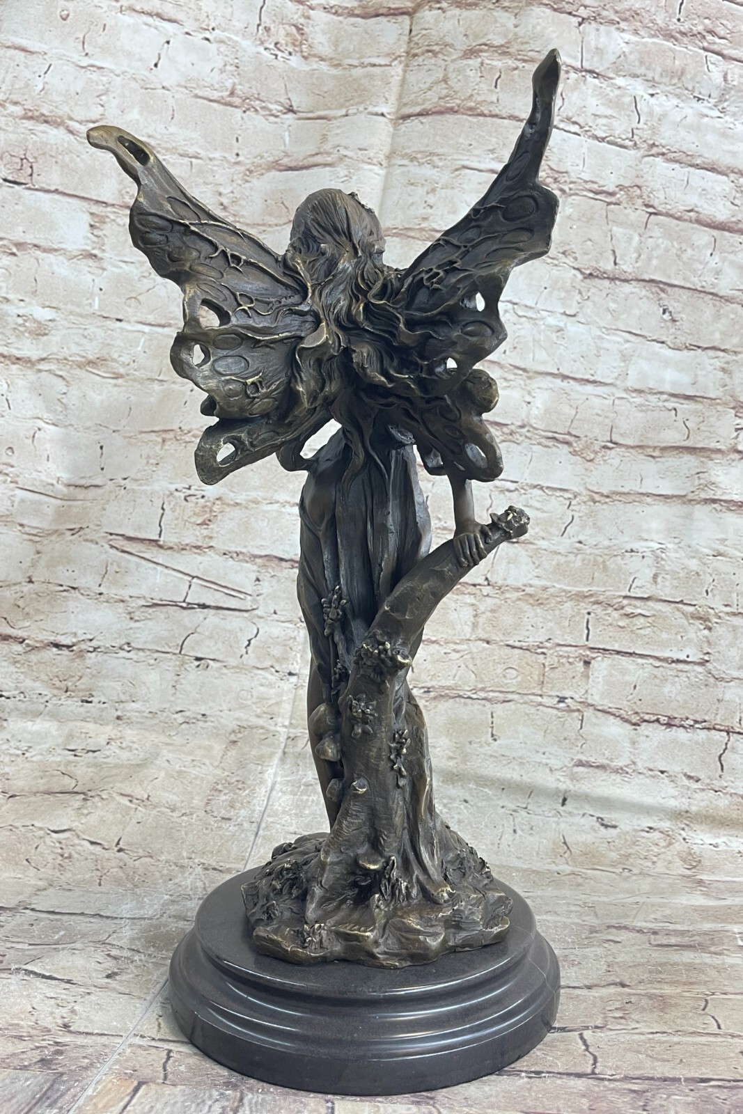 Papillon Ange Nymphe Fairy Fantaisie Art Déco Élégant Bronze Statue ...