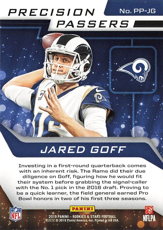 2019 Panini Rookies & Stars #PP-JG Jared Goff Los Angeles Rams | eBay