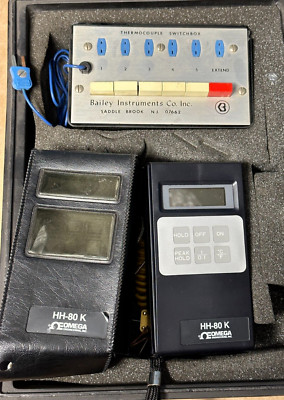 Omega Engineering HH-80 K Thermometer w/ Case, Switch Box ...