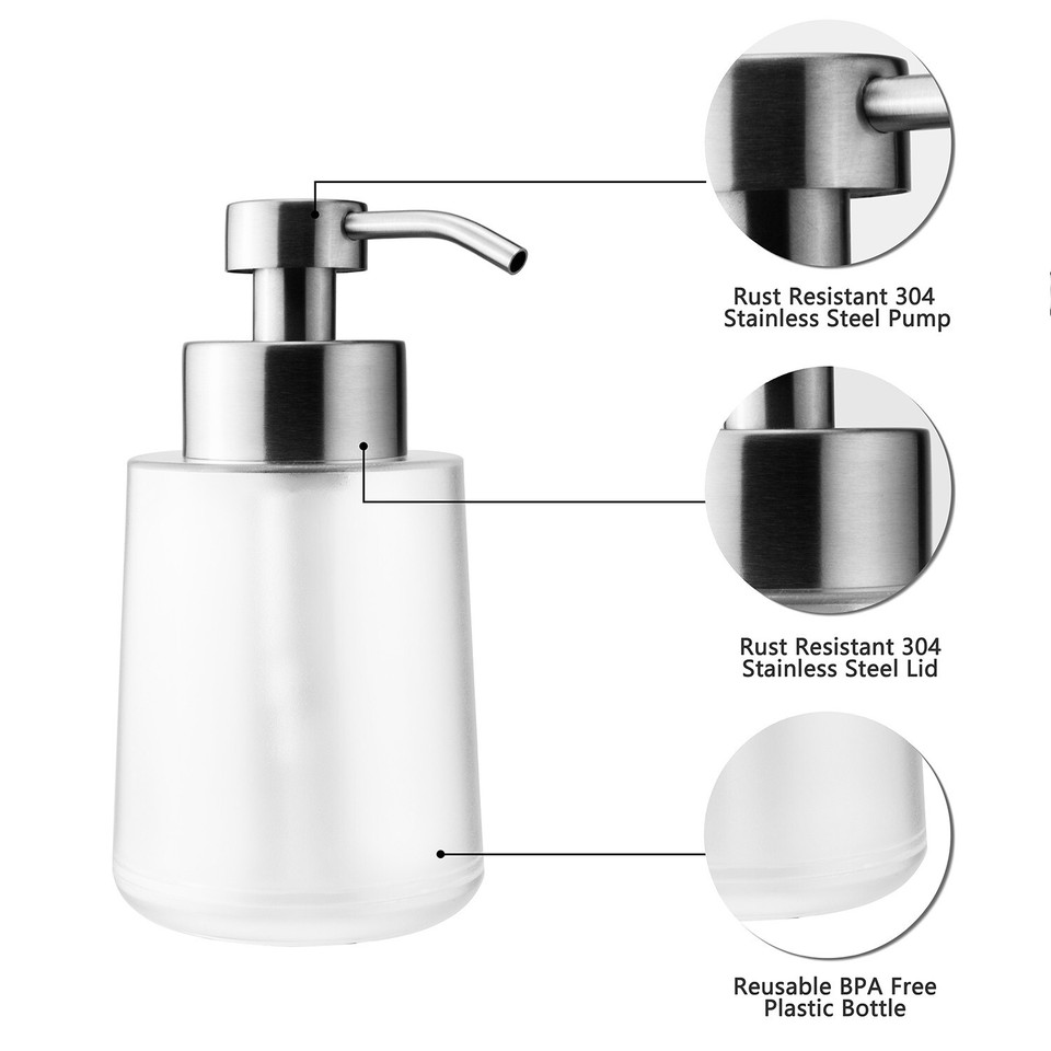 2PK Hand Soap Dispensers Plastic Clear Empty Liquid Soap Bottles | eBay