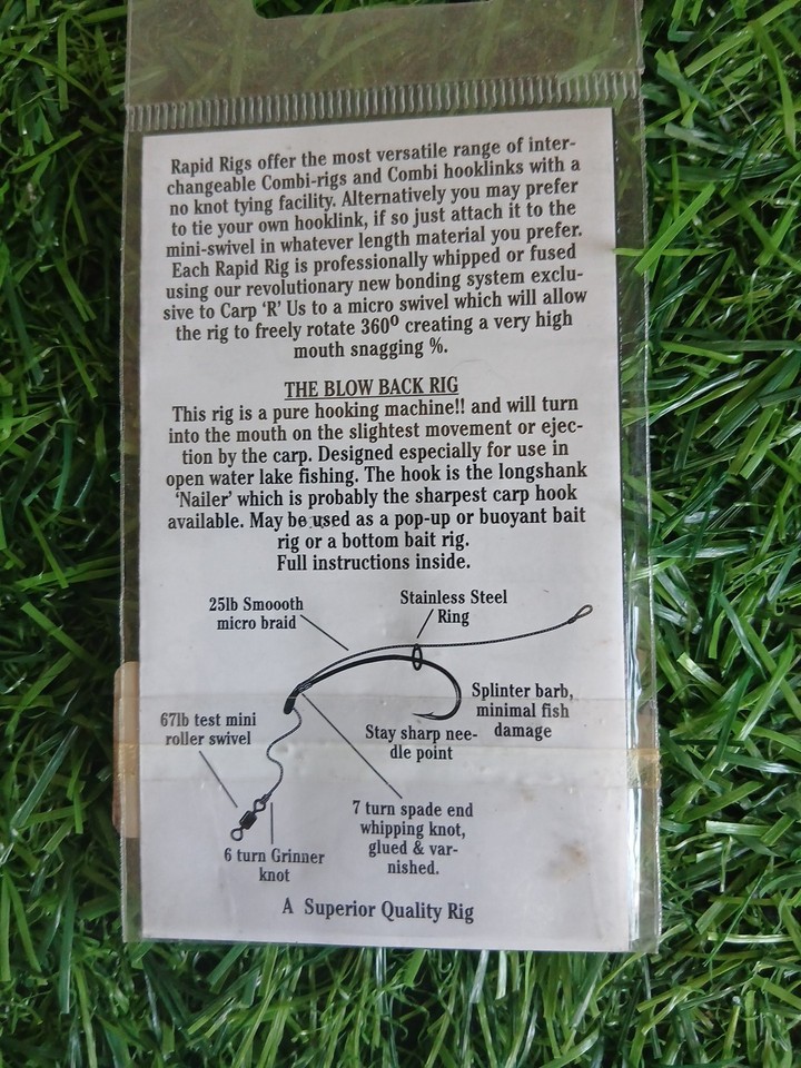 Carp R Us Blow Back Rig Size 4 Barbless Bottom Bait Rig | eBay UK