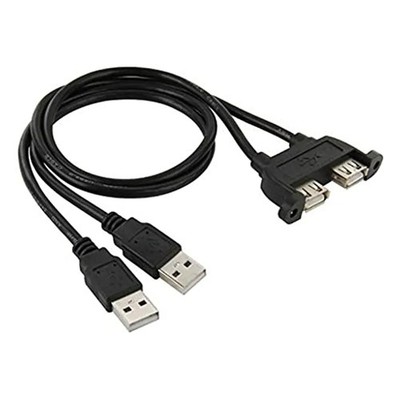 Cable Doble usb 2.0 a hembra montaje panel doble usb 2x macho hembra ...