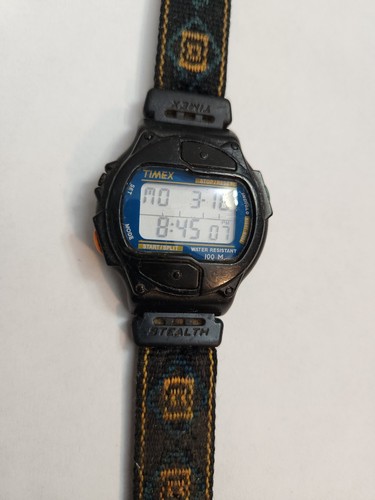 Timex Stealth Digital Indiglo 100m Water Resistant Watch. New Battery ...