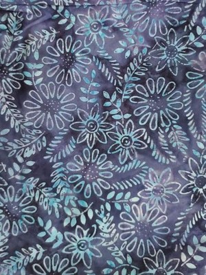 Dark blue flower batik 100% cotton fabric from Joann Fabrics | eBay