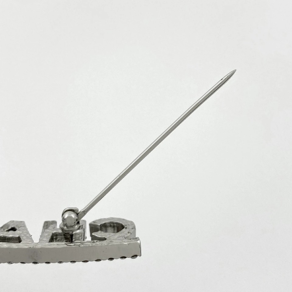 CHANEL Coco Mark Pin Brooch Logo Rhinestone Brooch Silver Plated Silver ...