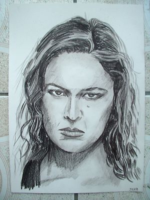 A4 Charcoal Sketch Drawing Ronda Rousey | eBay UK