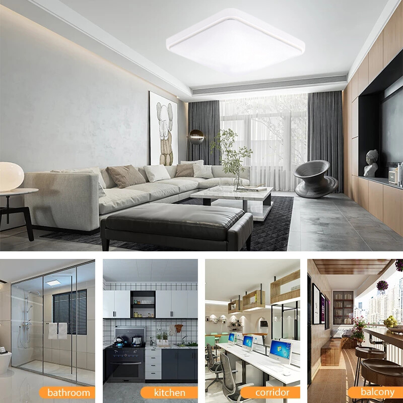 22W 72W LED Ceiling Lights Square Panel Downlight Living Room Kitchen ...
