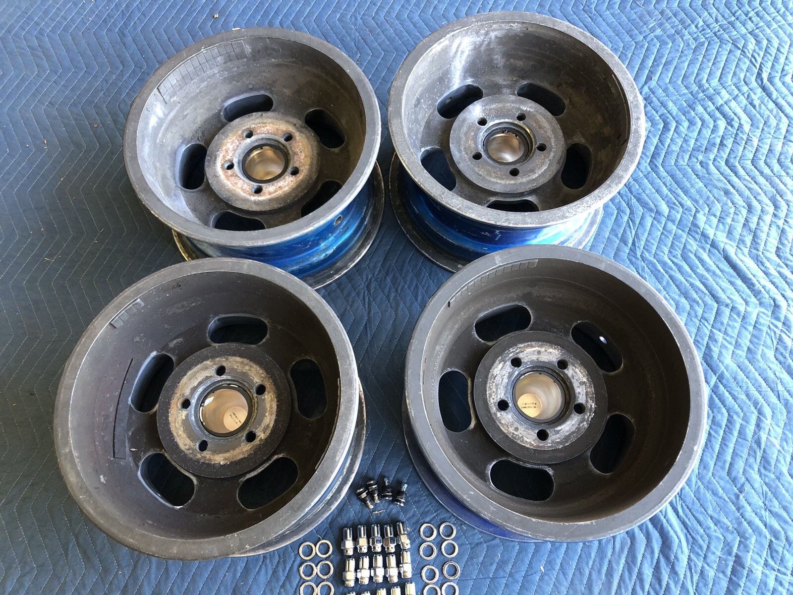 4 US INDY MAG STYLE 15x8 1/2 VINTAGE SPORT SLOT MAGS 4 3/4 CHEVY CAR ...