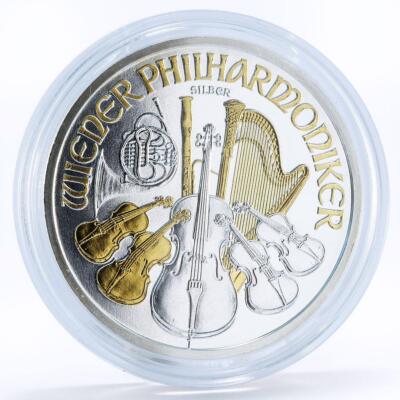 Austria 1,5 euro Vienna Philharmonic Center Musical Instruments silver ...