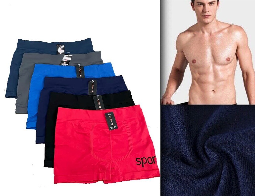 Lot 4 Pack Mens Microfiber Boxer Briefs Underwear Compression Stretch ...