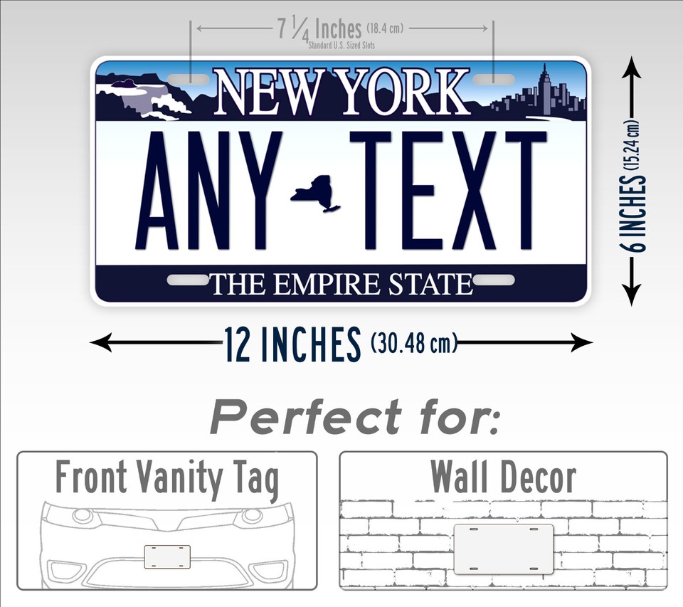 New York Personalized License Plate ANY TEXT Custom Customized Auto Tag ...
