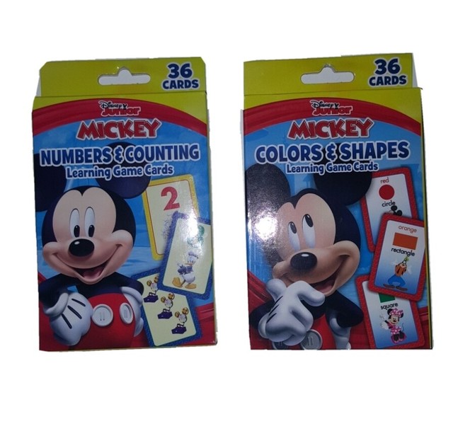 DISNEY MICKEY MOUSE FLASH CARDS NUMBERS & COUNTING COLORS & SHAPES FUN ...
