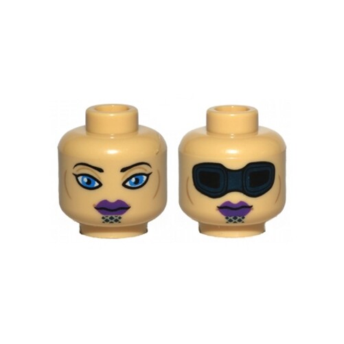 LEGO - Minifig, Head Purple Lips & Blue Eyes / Eye Mask (Luminara ...