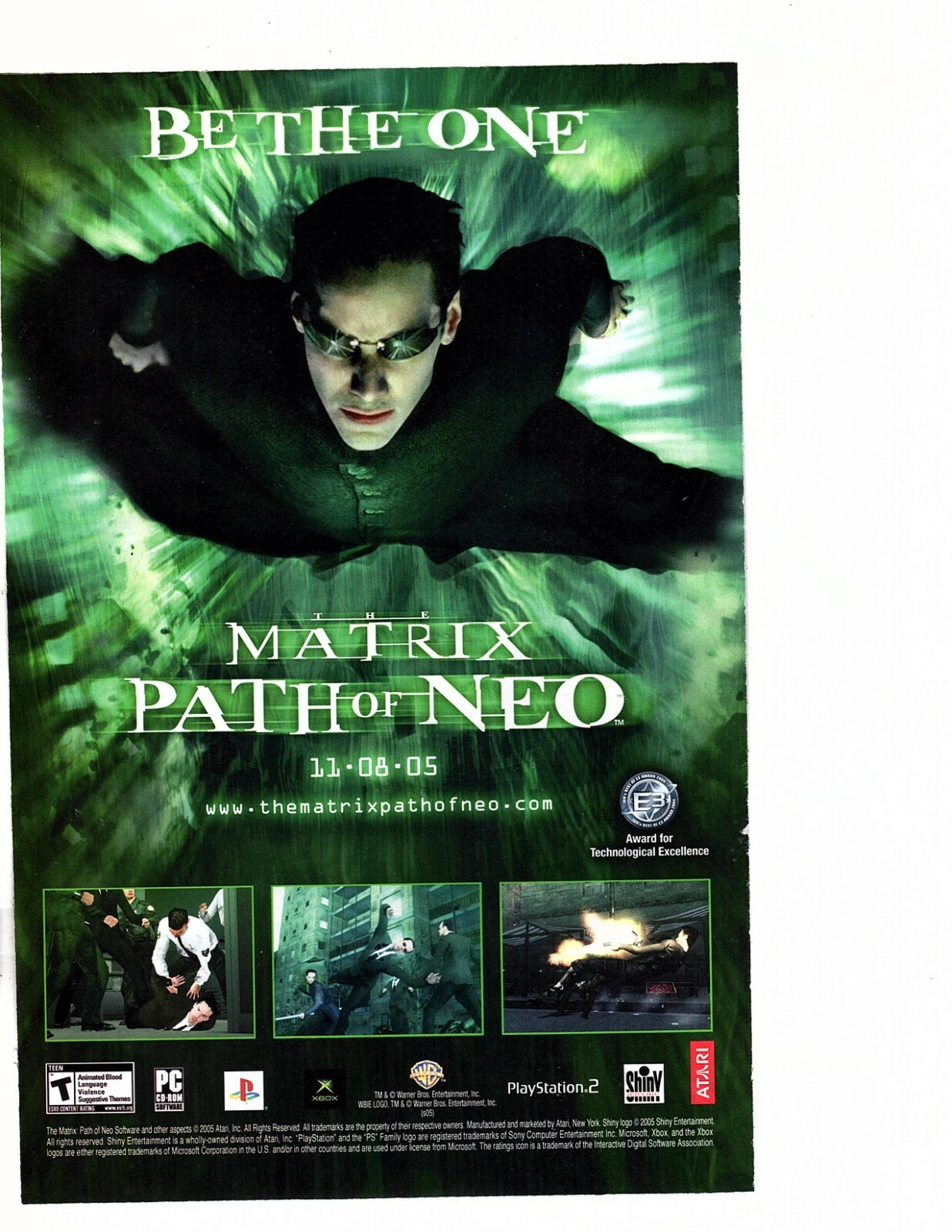 Matrix Path Of Neo PS2 PC Xbox Atari 2005 Vintage Print Ad/Poster ...