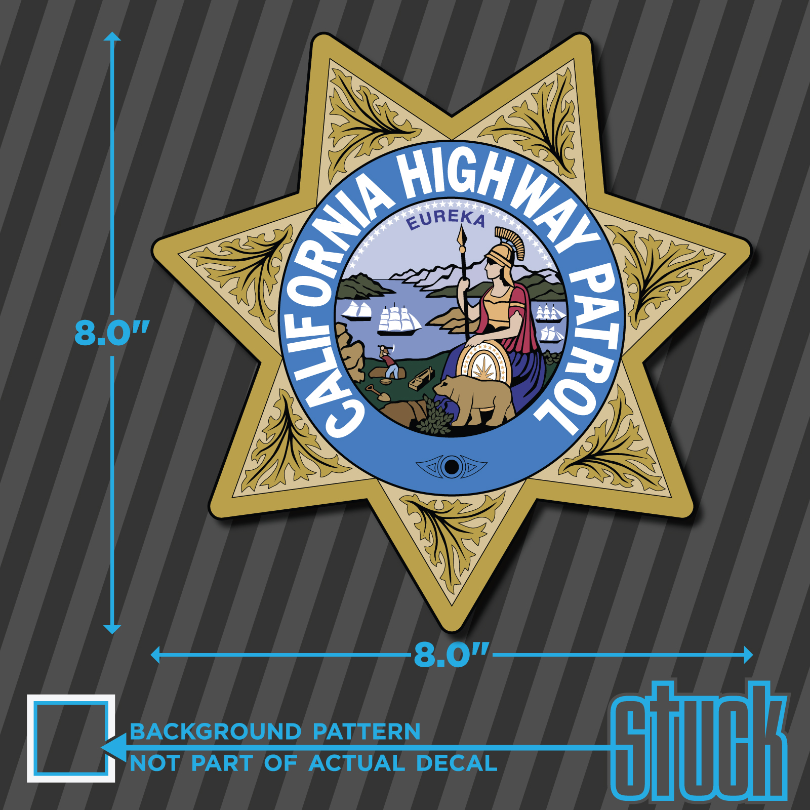 LARGE California Highway Patrol Seal - 8.0"x8.0" - vinyl decal sticker ...