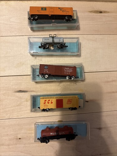 Lot of 5 N scale Gauge model train railroad Cars - MOBI Gas - SCL ...