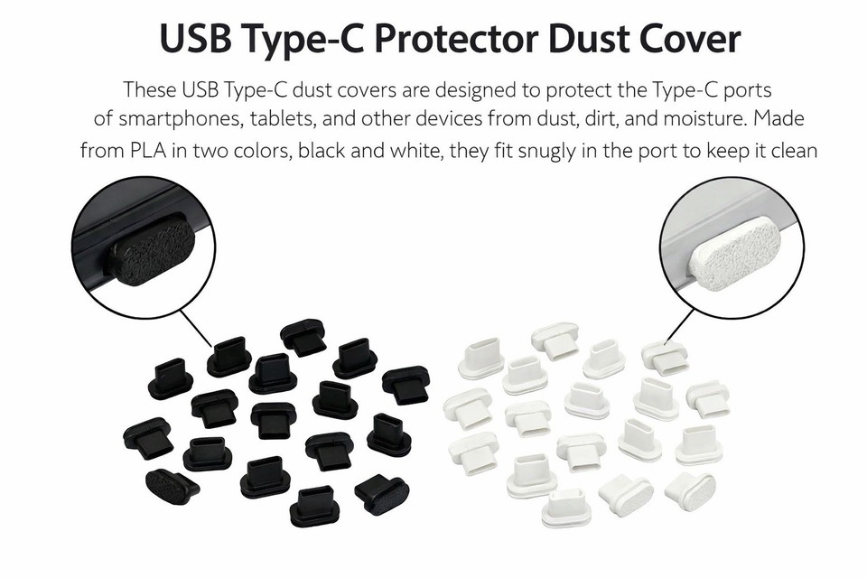 30pcs white USB Type C Dust Plug Covers Anti Dust Port Protectors ...