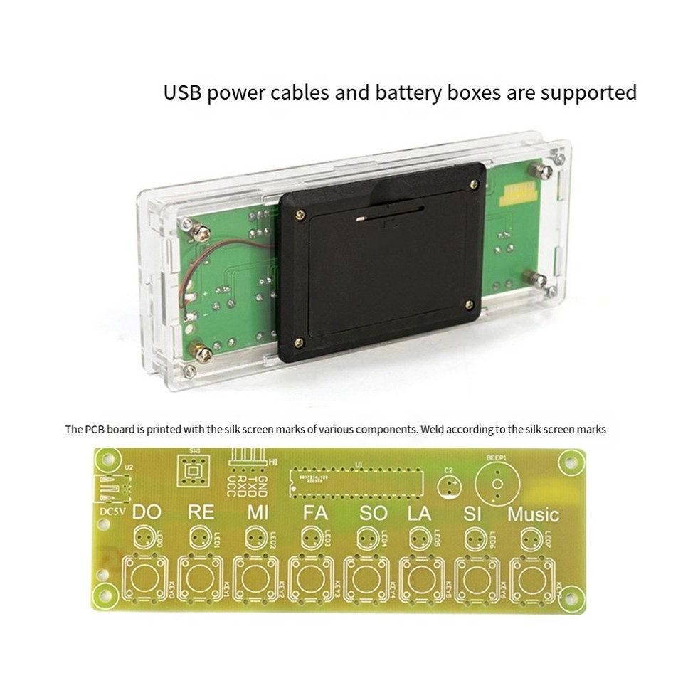 DIY 8 Keys Electronic Piano Kit Musical Note Circuit Board ...