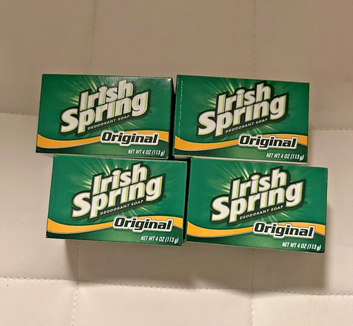 LOT OF 4 - NOS - Irish Spring Original Deodorant Bar Soap 4oz Bath Size ...