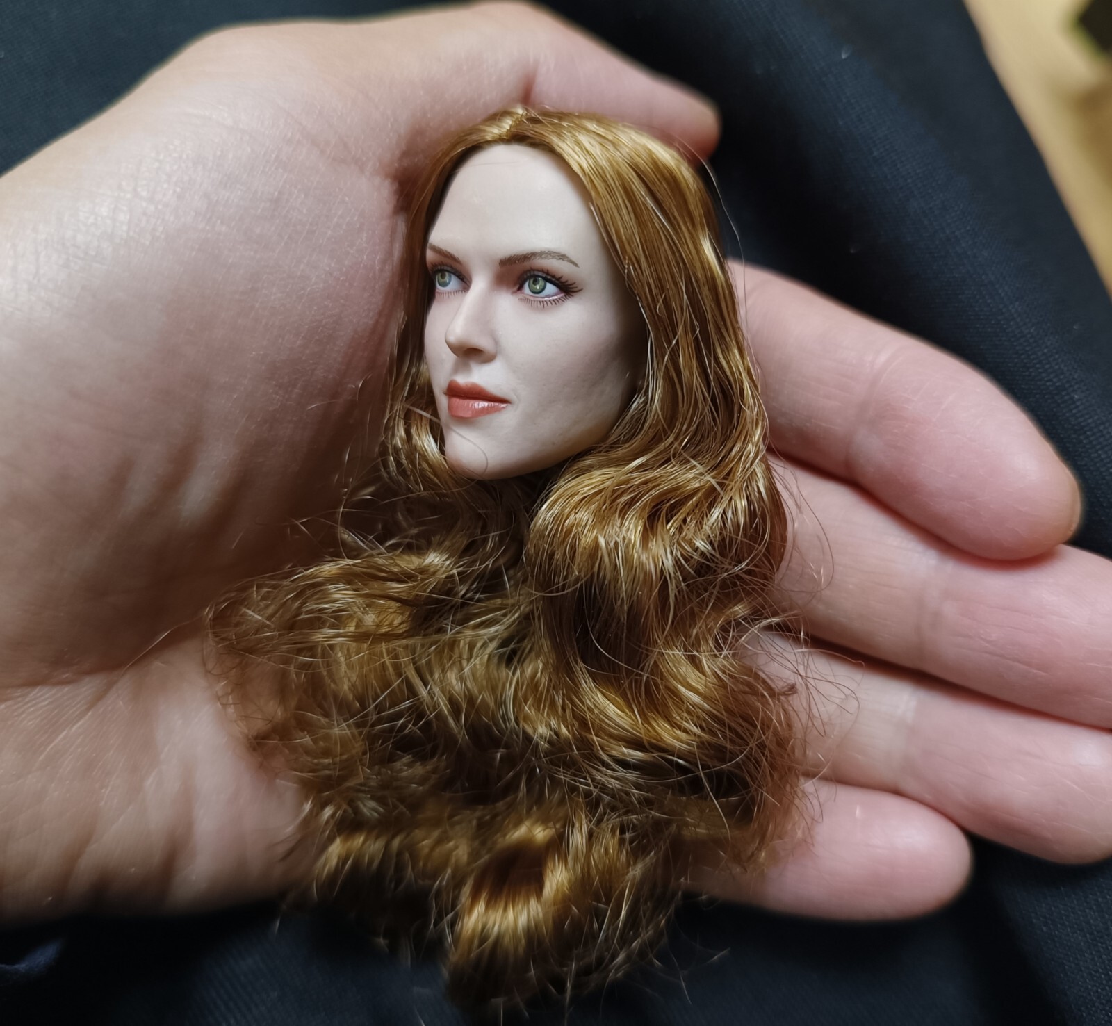 1/6 Female Head Sculpt Barbara Head Brown Curly Hair For 12" PHICEN ...