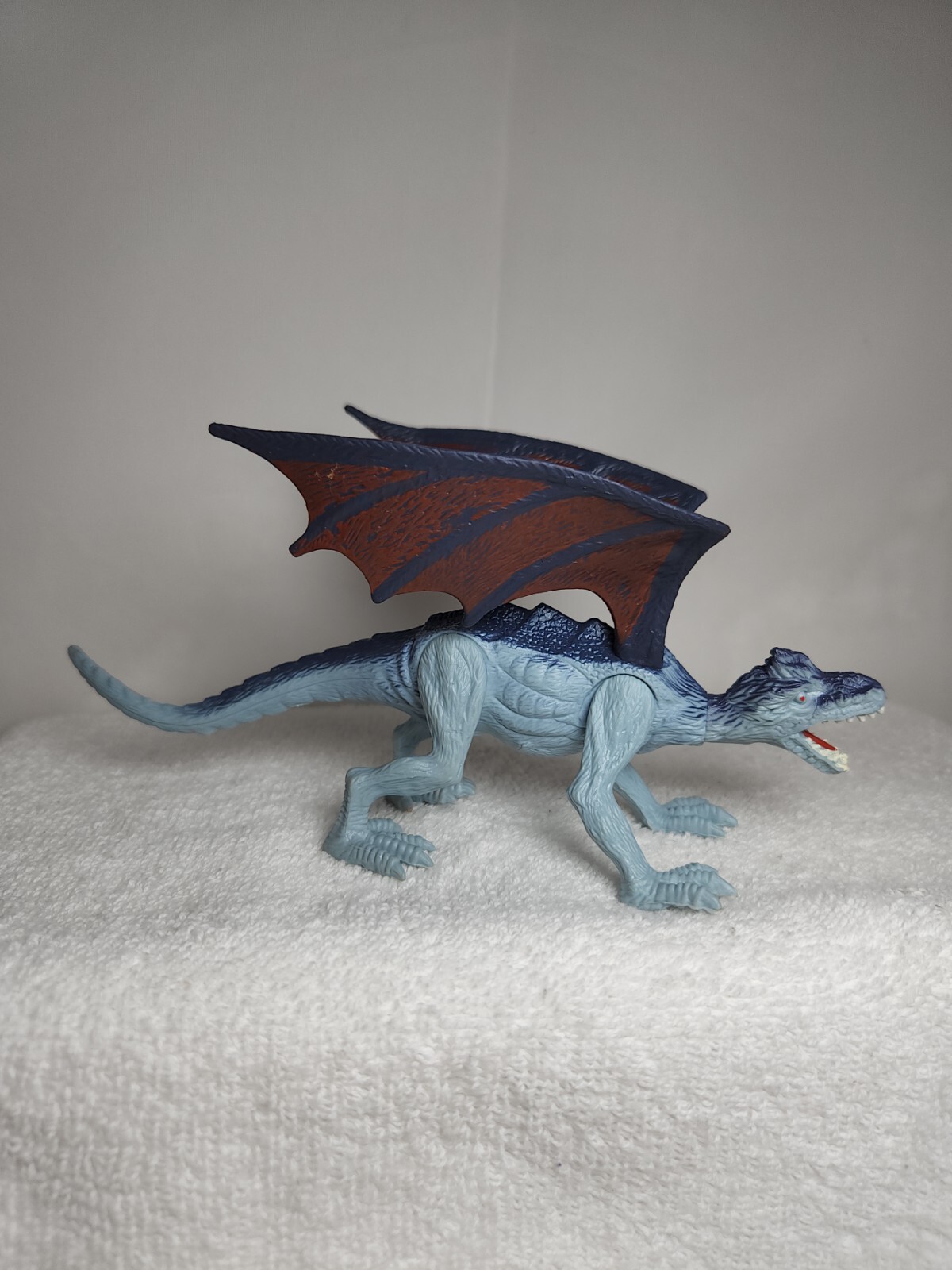 KID GALAXY Winged Dragon Poseable Action Figure Blue Orange 4"H x 8"L ...