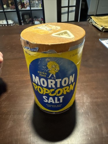 Vintage 1950's Morton Popcorn Salt Container Retro Nostalgia Food ...