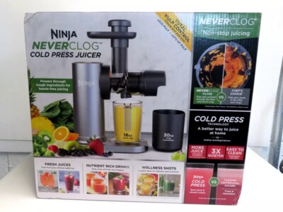 Ninja NeverClog Cold Press Juicer Stainless Steel JC151 X fruit veg ...