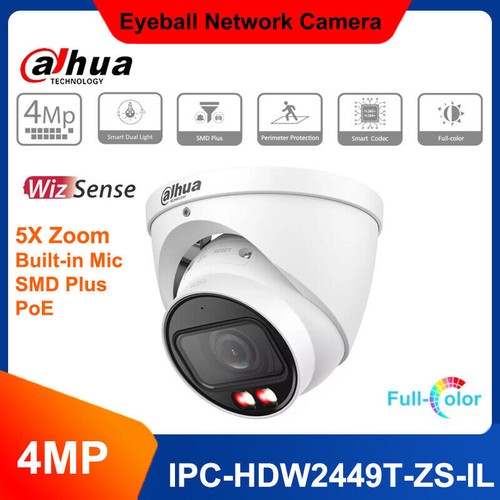 Dahua IPC-HDW2449T-ZS-IL 4MP Color Mic PoE IP Network Camera Smart-Dual ...