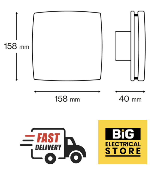 Airmaster 100mm 4 Inch Bathroom Extractor Timer Fan Black Stylish ...