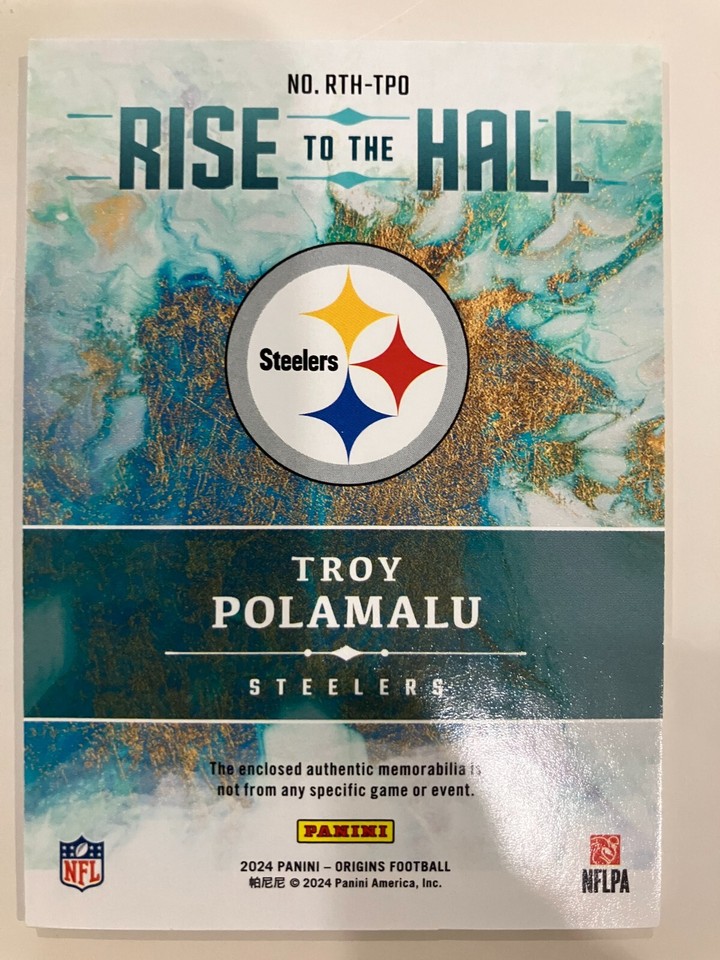 2024 Origins Troy Polamalu Steelers Rise To The Hall Patch 59/99 | eBay