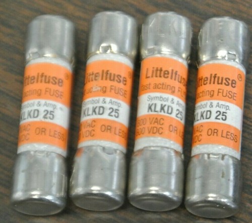 LOT of 4 / LITTELFUSE KLKD-25 FUSE / 25A / 600V / NEW SURPLUS KLKD25 | eBay