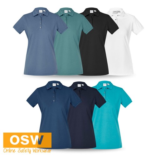 Womens City Short Sleeve Polo Collar Button Shirt Breathable Cotton ...