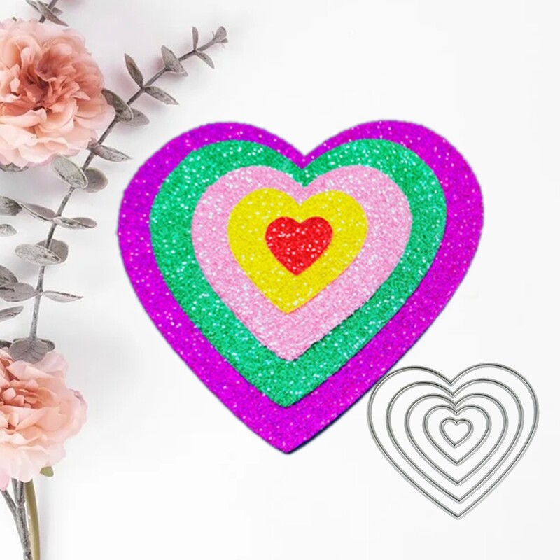 Heart-shaped DIY Crafts Card Making Embossing Stencil for Album Paper ...