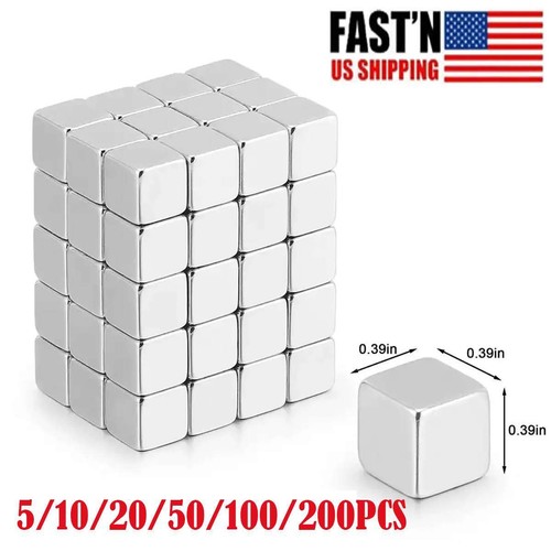 5~200Pcs Neodymium N35 Block Square Cube Magnets Strong Rare Earth ...