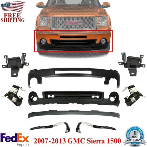 Front Bumper Kit + Extension + Brackets LH & RH For 2007-13 GMC Sierra ...