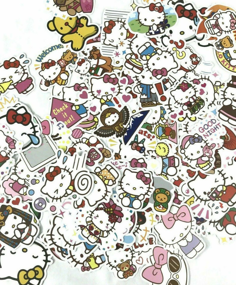100pc Hello Kitty Anime Phone Laptop Wall Luggage Decal Sticker DIY ...