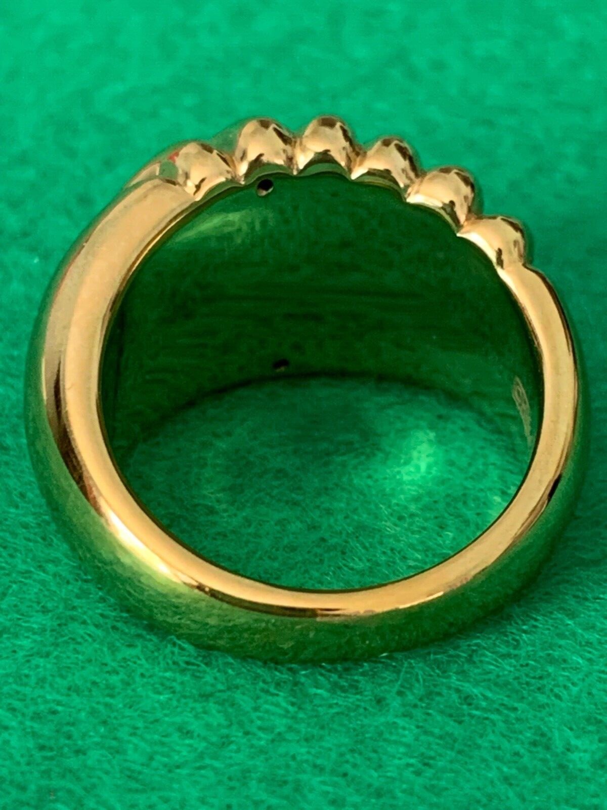 14k Yellow Gold Electroform Ribbed Dome Ring - size 8 - Gem