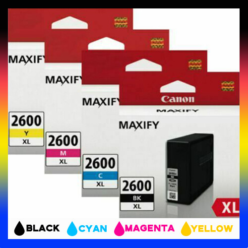4x Canon Genuine PGI-2600XL BK/C/M/Y High Yield Ink Set IB4060/MB5060 ...