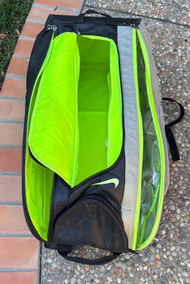 RARE Nike Court Tech 1 Tennis Racquet Racket Backpack Gear Bag Black ...